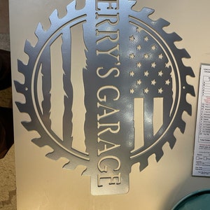 Custom American Flag Workshop Sign Metal Shop Sign Free - Etsy