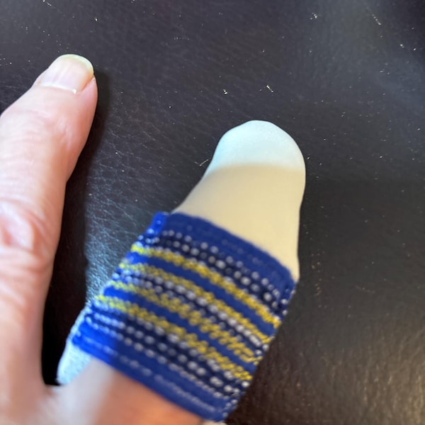 Little House White Leather Glove Thimble With Elastic Soft or Padded - Etsy
