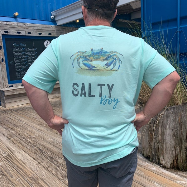 Salty Boy Blue Crab Logo PNG | Digital Download | Fishing Sublimation ...