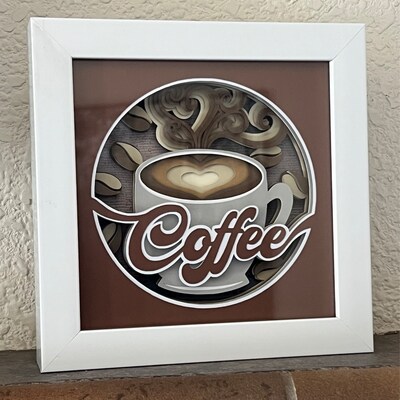 Coffee Shadow Box Svg, Shadow Box Svg, Coffee Svg, Cricut Svg, Card ...