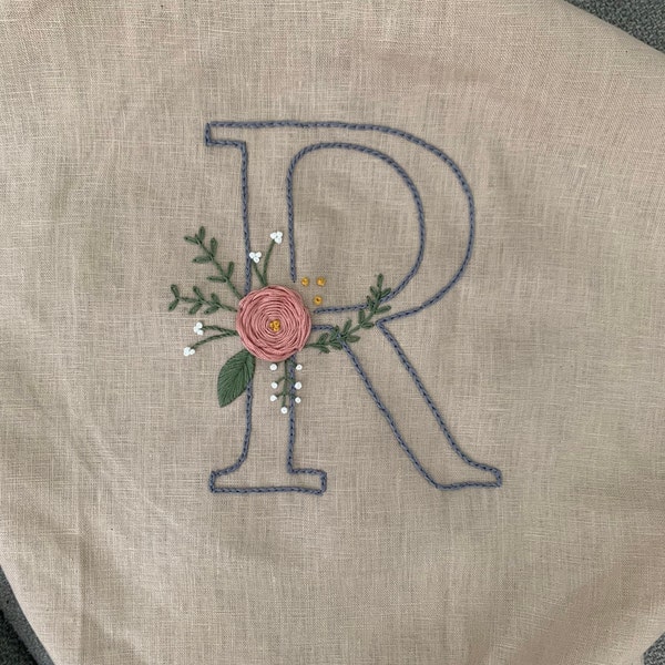 Floral Letters Hand Embroidery Pattern, Floral Initial - 26 Letters ...