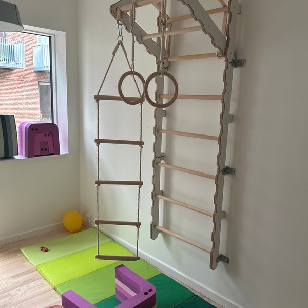 MAMOI® Swedish Ladder, Wooden Gorilla Gym for Kids, Indoor Baby ...