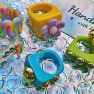 Chunky Bubble Rings / Resin Rings / Chunky Rings / Bubble | Etsy
