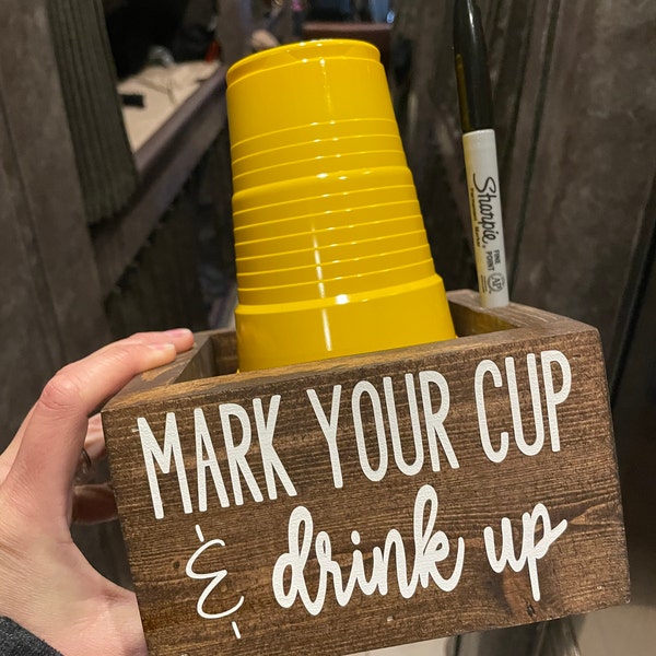 Mark Your Cup/party Cup Holder/red Solo Cup Holder/cup Caddy/wood Caddy ...