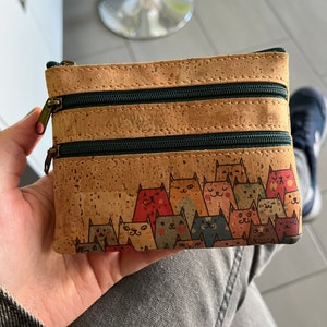 Small Cork Wallet RFID Vegan Wallet Woman Bees and Flowers Vegan Gift ...