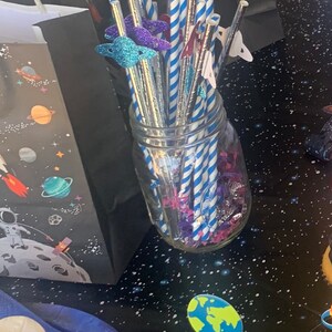 Space Party Decorations. Space Straws. Galaxy Party Decor. - Etsy