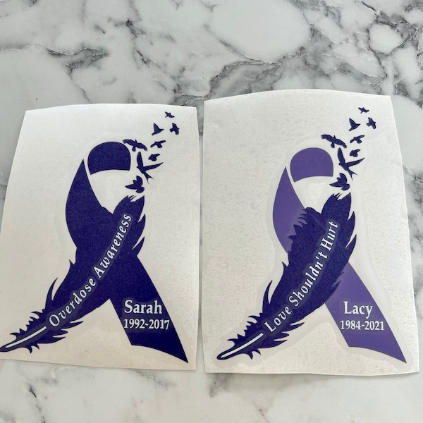 Custom Memorial Awareness Ribbons, Personalized Name and Dates in ...