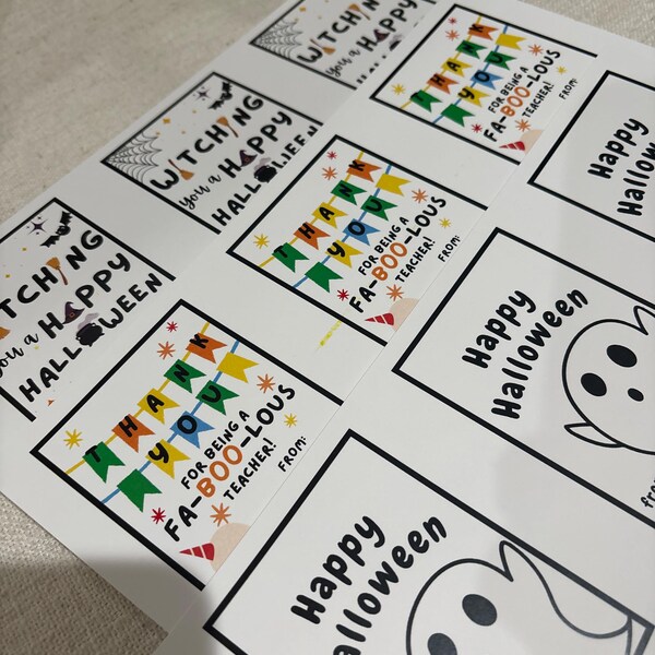 Printable Halloween Teacher Gift Tag, Teacher Gift Tag, Teacher ...