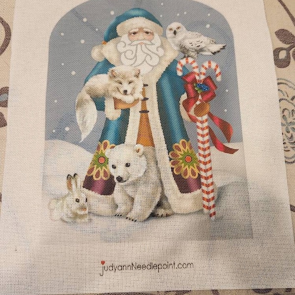 North Pole Santa Needlepoint Canvas - Etsy