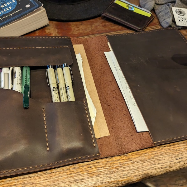 Handmade Leather Sketchbook Cover, Personalized Artists Gifts, Leather ...