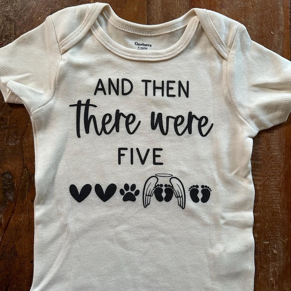 And Then There Were Five Baby Onesie®, Pregnancy Announcement, Baby ...