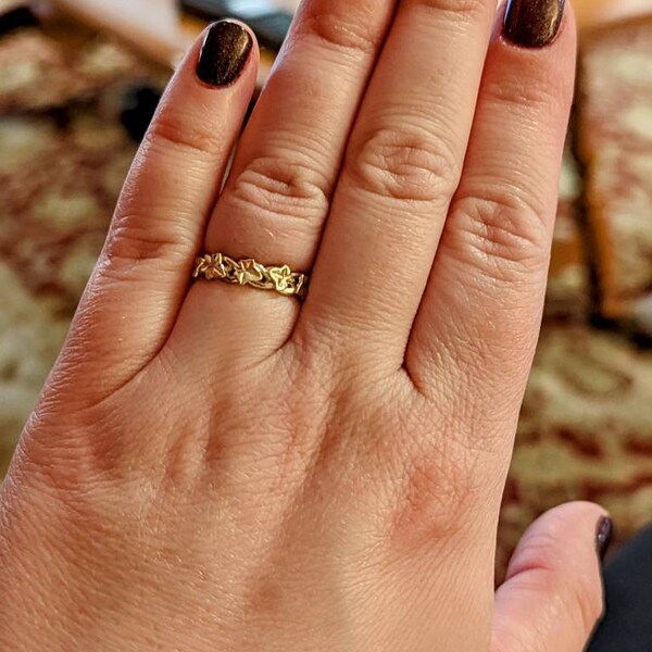 Braided Vines Ring, Solid Yellow, White, or Rose Gold, Woven Vine Ring ...