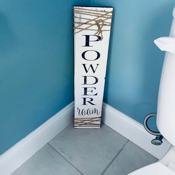 Powder Room Sign / Bathroom Sign / Farmhouse Bathroom Sign / Rustic ...
