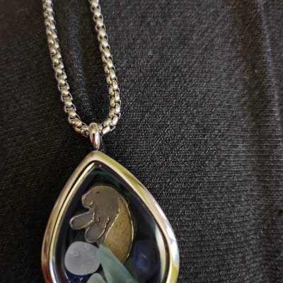 Magnetic Heart Shaped Glass Memory Locket Keychain, Magnetic Close ...