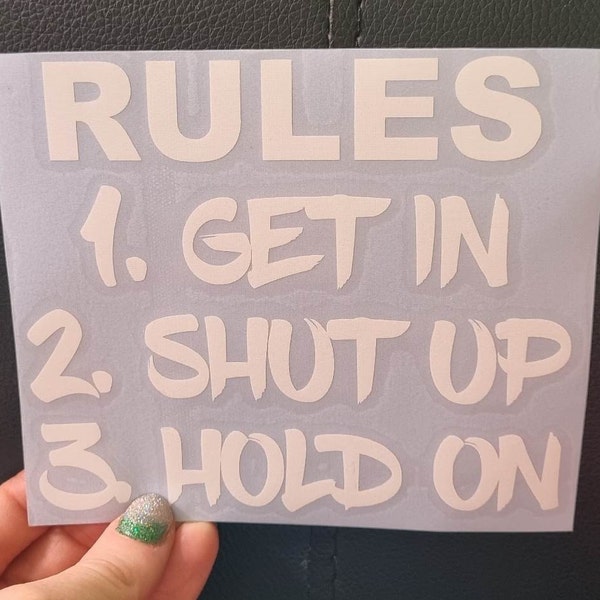 Rules for Passengers Sticker Car Decal Vinyl Window 4x4 JDM Hoon Rally ...