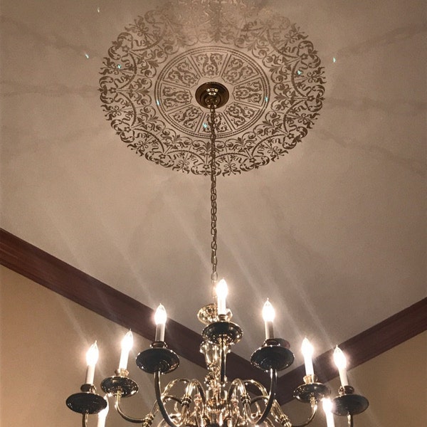 Decorative Stencil Georgian Ceiling Medallion - Wall and Ceiling ...