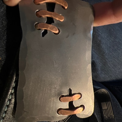 FORGED BELT BUCKLE Copper Stitched , Hand Made by Blacksmith Naz ...