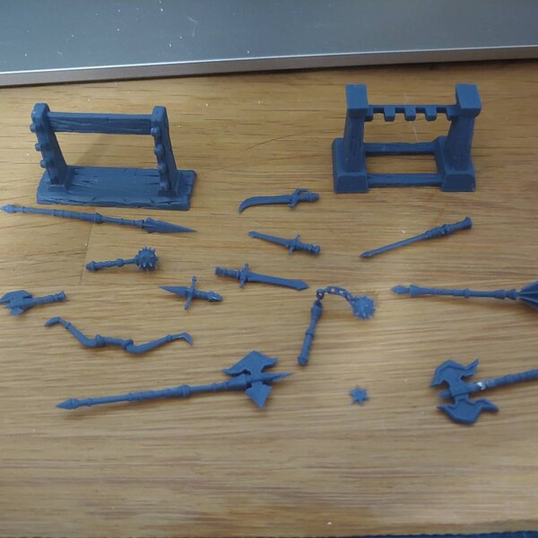 15pc Set Black Smith Merchant Props 3D Resin Printed 28-32mm Tabletop ...