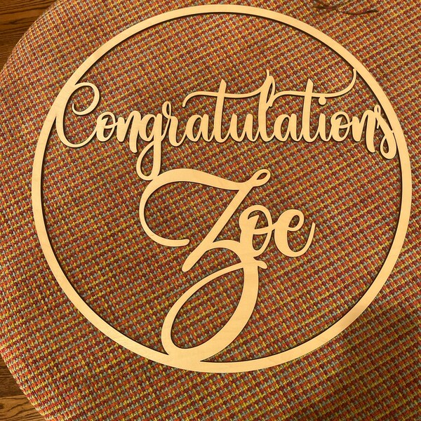 Custom Circle Frame Wood Cutout Sign, Event Cut Out, Door Hanger ...