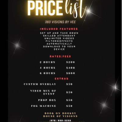 DIY Editable Neon Price List Template, Pink and Black Makeup Price List ...