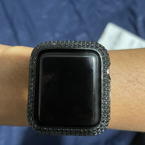 Iced Out Apple Watch Bezel Black Crystal Lab Diamond Cover | Etsy