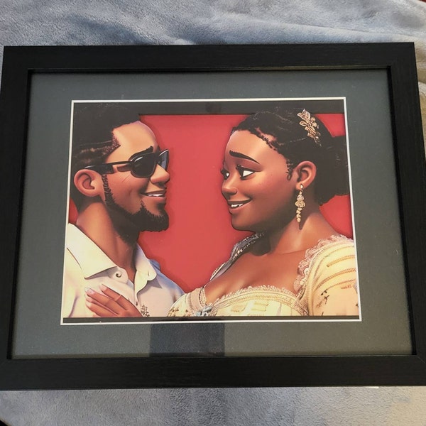 Custom Family Pixar Style 3D Photo Frame,cartoon Portrait Photo ...