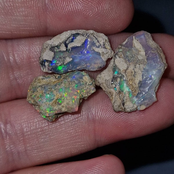 100 Pcs Welo Fire Opal, AAA Grade, Opal Polish Rough, Rainbow Fire Opal ...