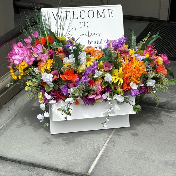 Custom Flower Box Welcome Sign for Events, Wedding Welcome Sign With ...
