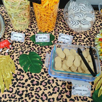 Editable Safari Folded Food Labels Safari Wild One Tent Cards Safari ...