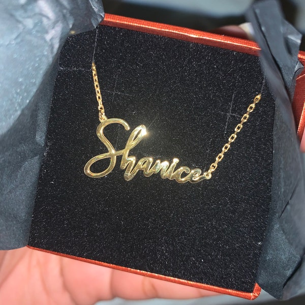 Custom CURSIVE Name Necklace - Model2 - Handwriting Personalised ...
