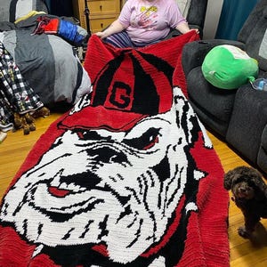 G Dog Bulldog Graph Afghan Crochet Pattern Text Instructions and Graphs ...