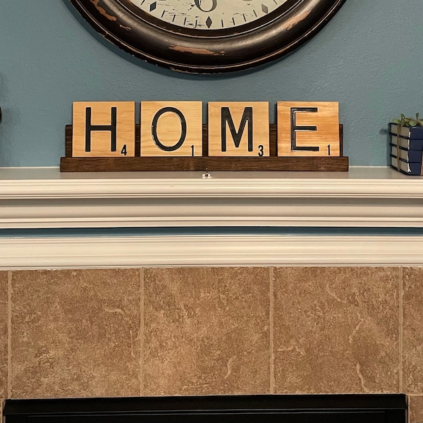 Tray for Large Scrabble Tiles, Oversized Scrabble Tile Rack, Rustic ...