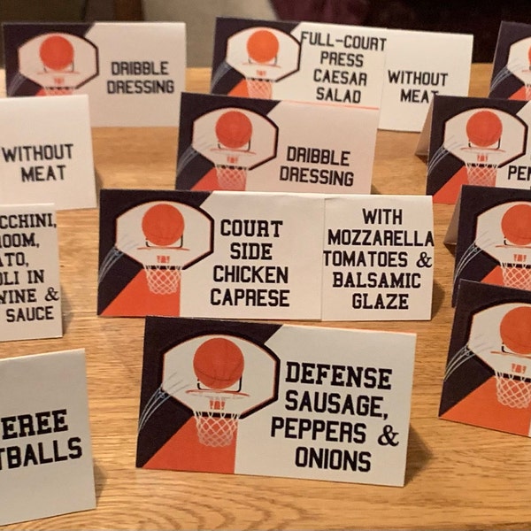 Basketball Food Labels - Basketball Birthday Party, Table Tent, Place ...