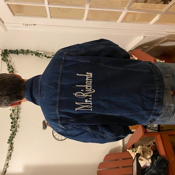 CUSTOM Men's Denim Jacket / Men's Jean Jacket / Embroidered Jacket ...