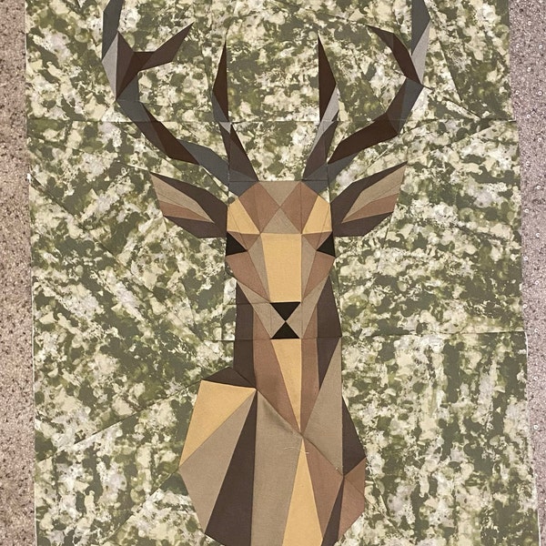 Abstract Deer Quilt Block Pattern: Foundation Paper Pieced (PDF Download) - Etsy