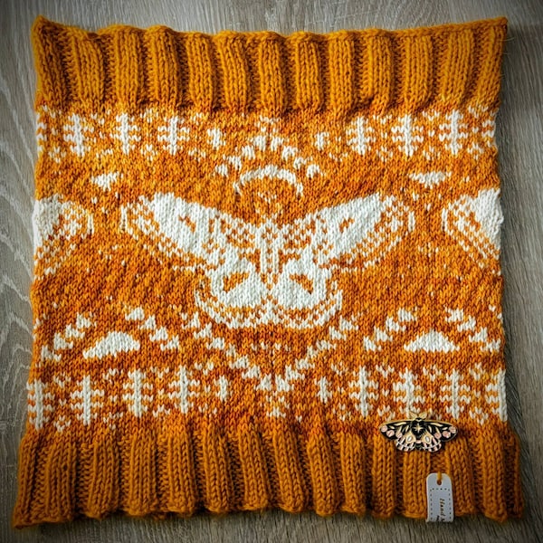 Cecropia Cowl Pattern, Silk Moth Cowl, Knitting Pattern, Digital PDF ...