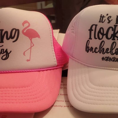 Neon Bachelorette Hats FLAMINGO THEME Party Lets Flocking Party It's My ...