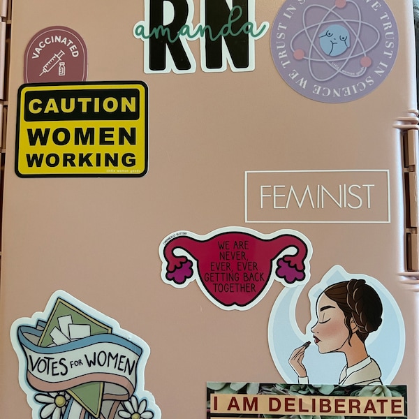 Feminist Sticker Vinyl- "caution: Women Working" Waterproof Dishwasher ...