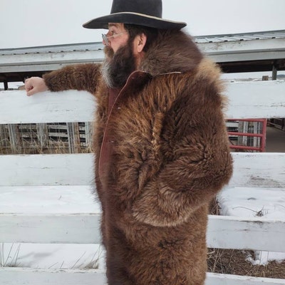 Buffalo Fur Coat American Bison Coat, Handmade made to Order - Etsy