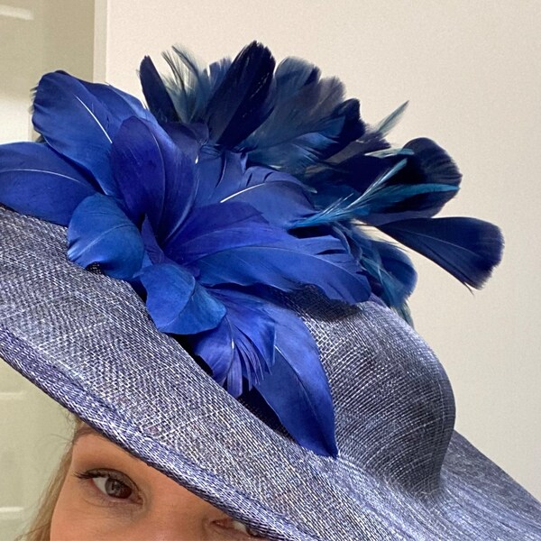 Dark Green Emerald Green Bottle Green Feathers Round Fascinator ...