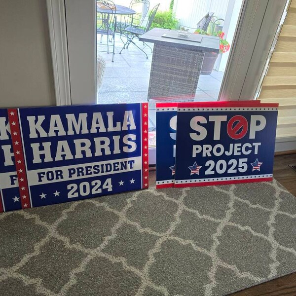 Stop Project 2025 Yard Sign - Coroplast Vote Democrat Lawn Sign ...