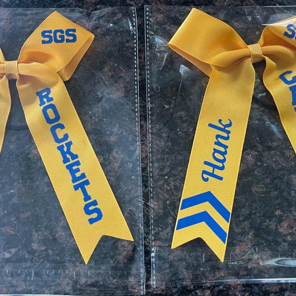 Cheer Game Day Long Tail Hair Bow, Personalized With Your Team Colors ...