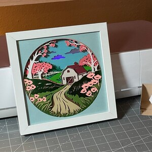 Shadow Box SVG Template With Floral Monogram Letter M , 3D SVG Diy ...