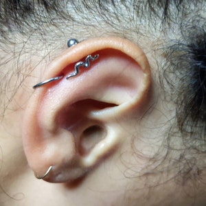 Mini Snake Ear Piercing, 16G Cartilage Earring, Helix Earring, Tragus ...