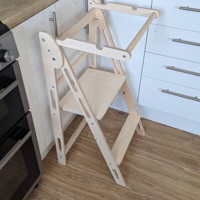 Collapsible Kitchen Stool for Cooking With Kids, Slim Folding Bathroom ...