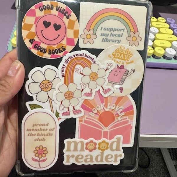 Retro Bookish Sticker Pack| Kindle Sticker | Vinyl Stickers, Book ...