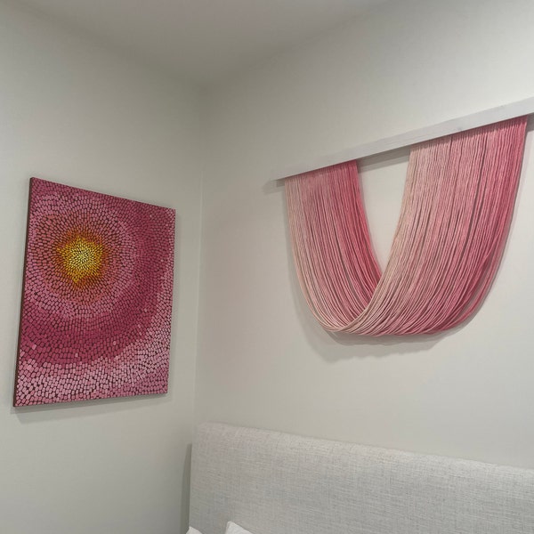 Dip Dye Macrame Wall Hanging, Fiber Art, Fiber Art Wall Hanging, Large ...