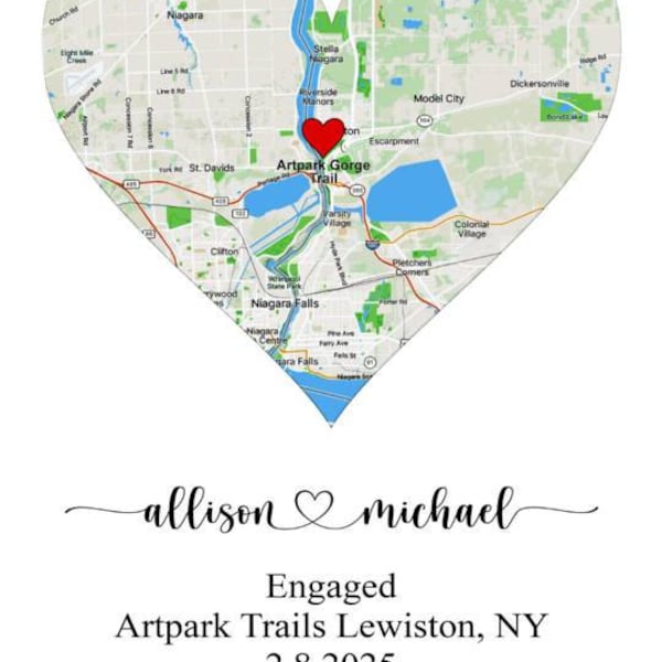 Engagement Map Engagement Gift for Couple Map Print Engagement Print ...
