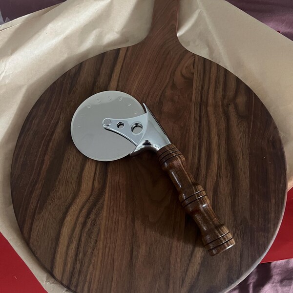 Large Pizza Wheel, Custom Wood Handle, Pizza Cutter, Roller Blade ...