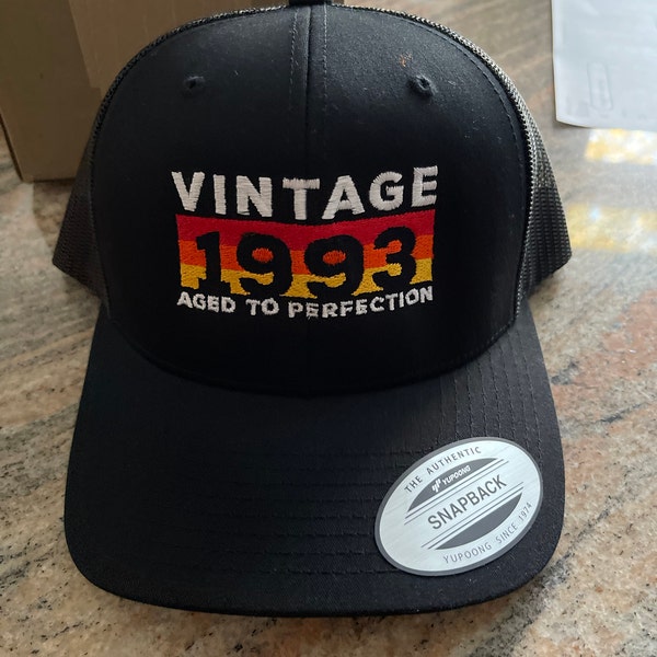 40th Birthday Hat, Custom Embroidered Hats, Born in 1984, Aged to ...